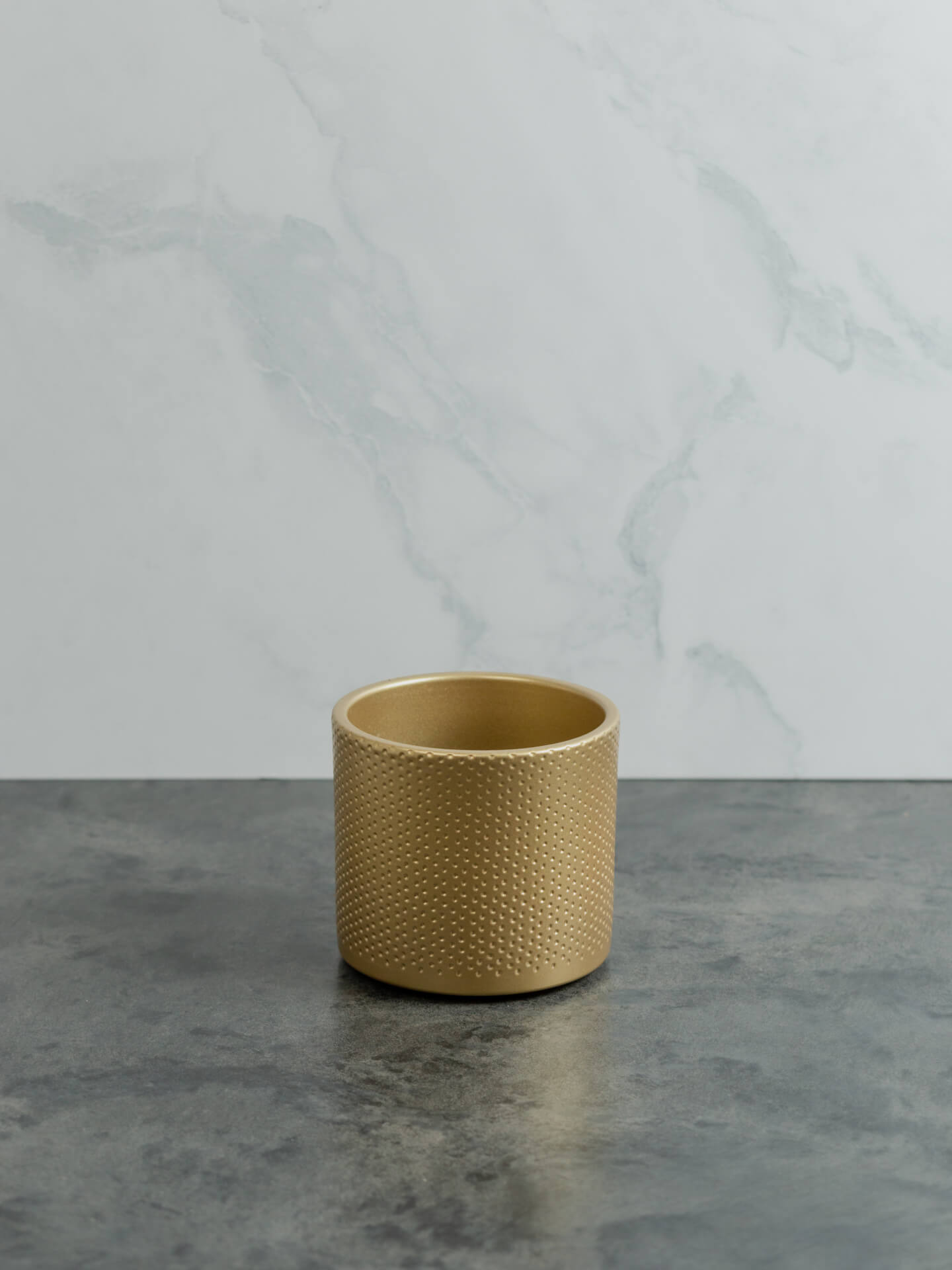 GOLD CERAMIC POT WITH DOTS - Sakura By Loizos Loizou